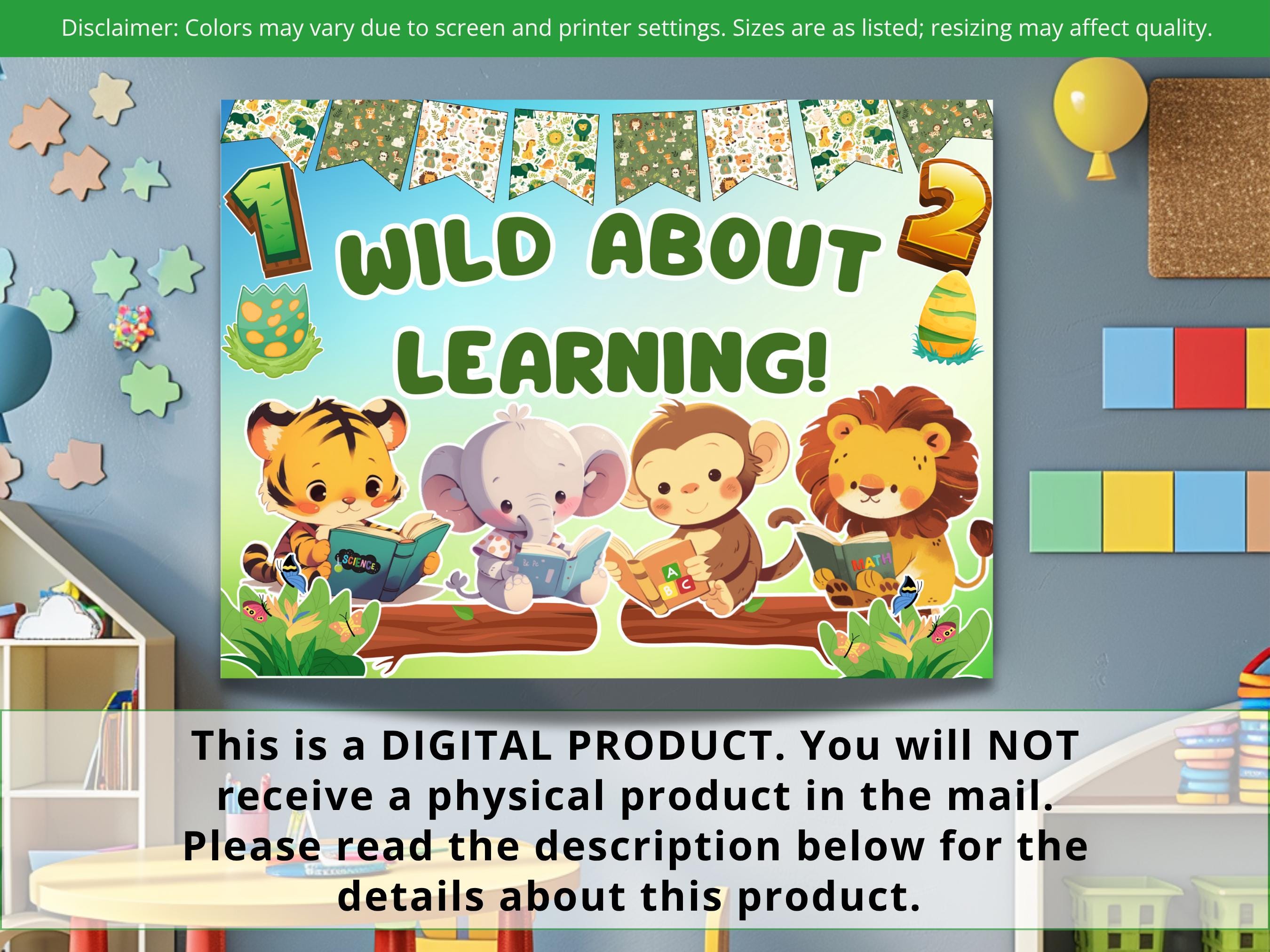 Jungle Safari Bulletin Board Kit: Wild About Learning Classroom Decor ...