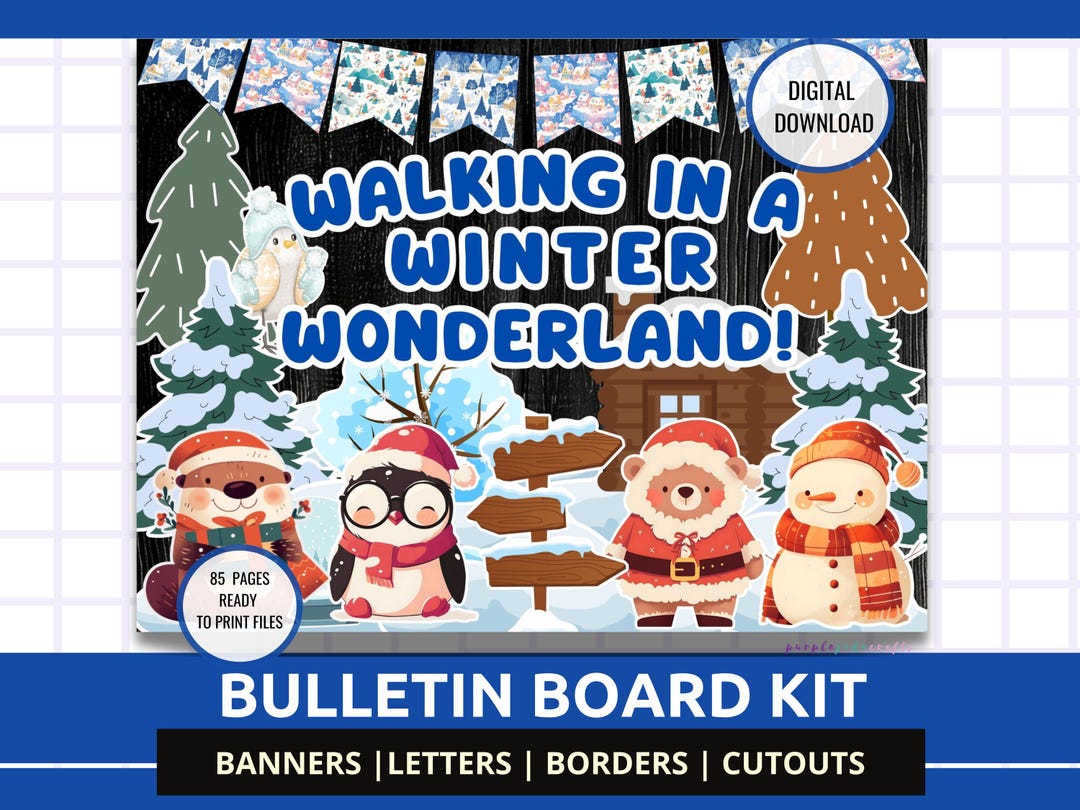 Winter Classroom Bulletin Board, Winter Wonderland Bulletin Board Kit ...