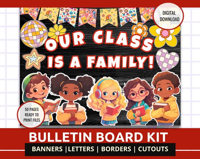 In Our Era Bulletin Board Kit Retro Groovy Classroom Decor Preschool ...