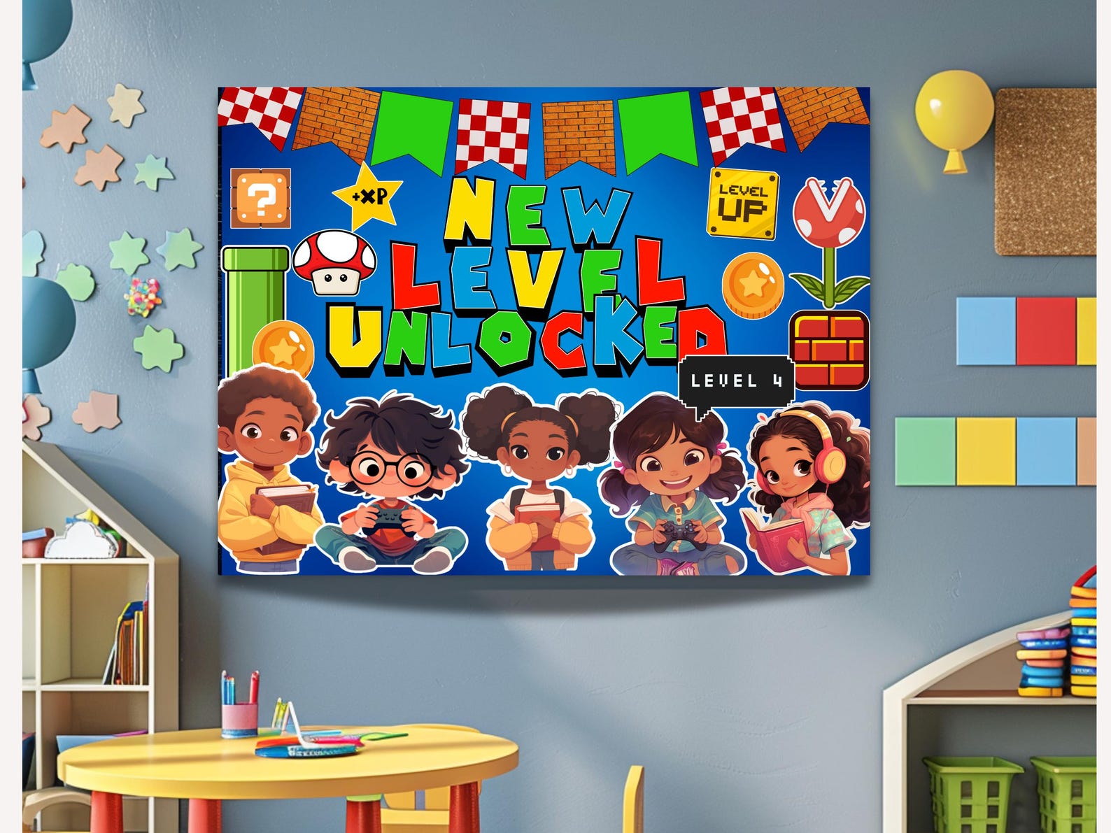 New Level Unlocked Game Classroom Bulletin Board Video Game Themed ...
