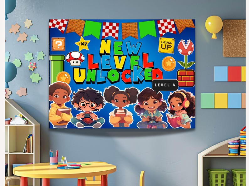 New Level Unlocked Game Classroom Bulletin Board Video Game Themed ...