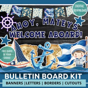 Classroom Bulletin Board Back to School Decor Nautical Theme Welcome ...