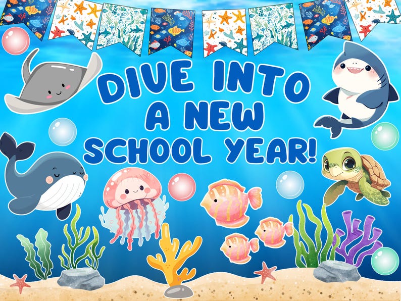 Ocean Bulletin Board Kit: Under the Sea Classroom Decor (digital ...