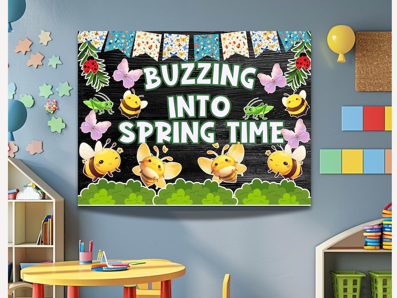 Spring Bulletin Board Kit With Buzzing Bees Theme Seasonal Classroom ...