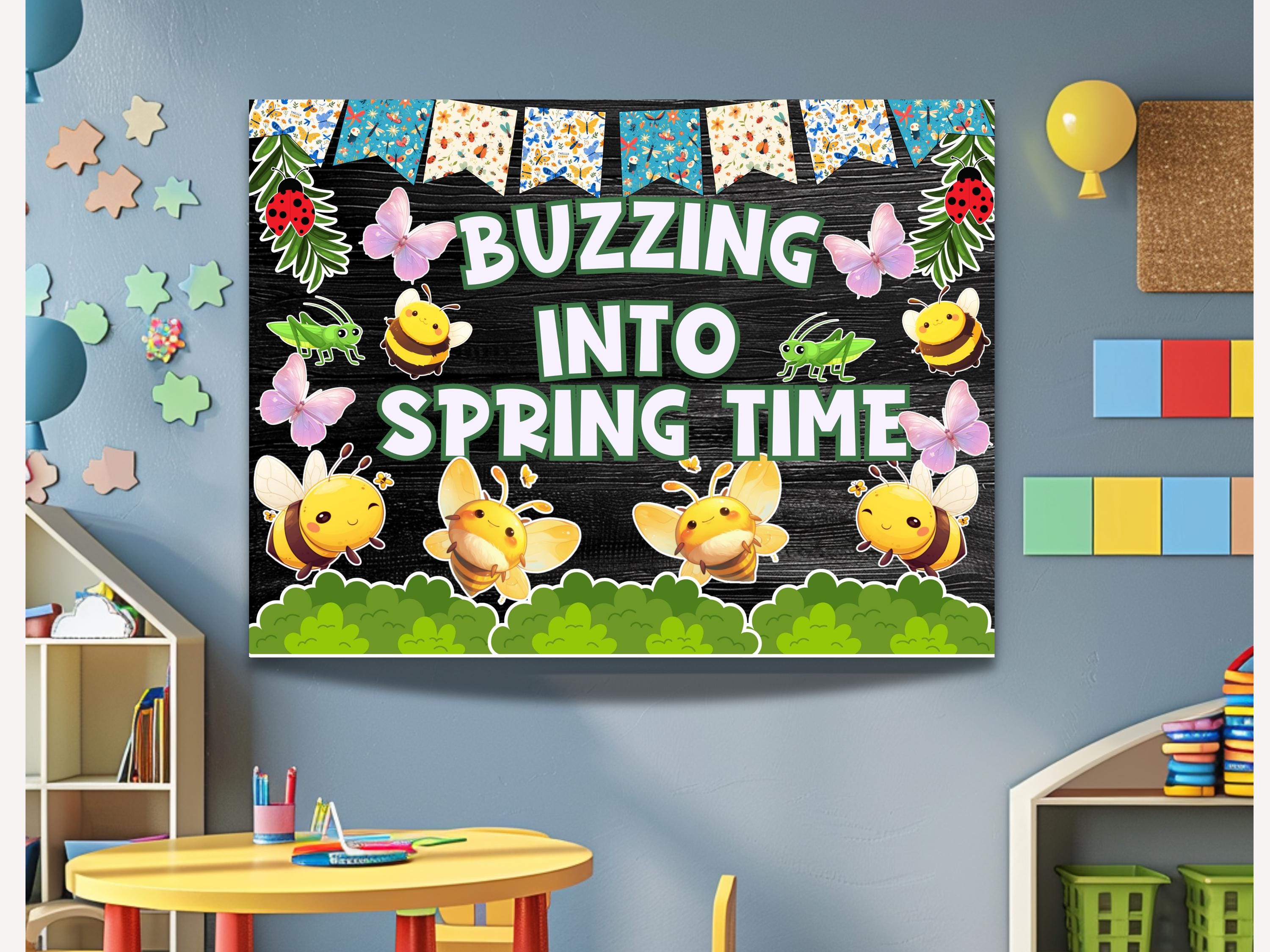 Spring Bulletin Board Kit With Buzzing Bees Theme Seasonal Classroom ...