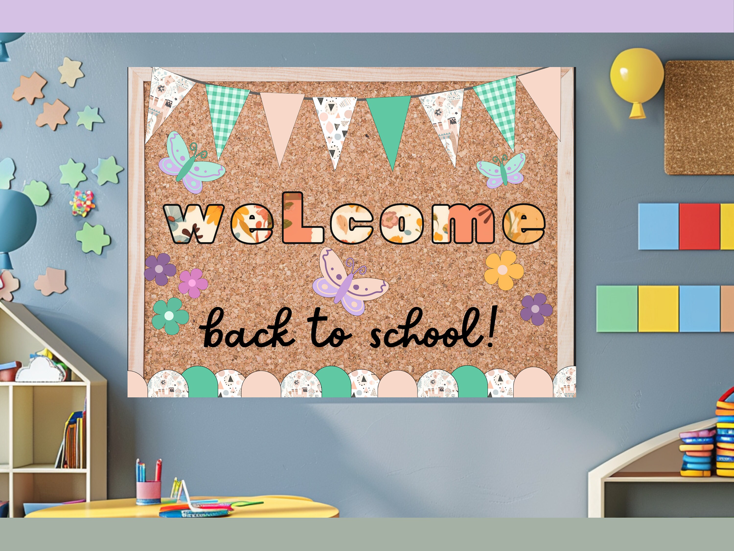 Back to School Bulletin Board Kit Pastel Color Bulletin Board Classroom ...