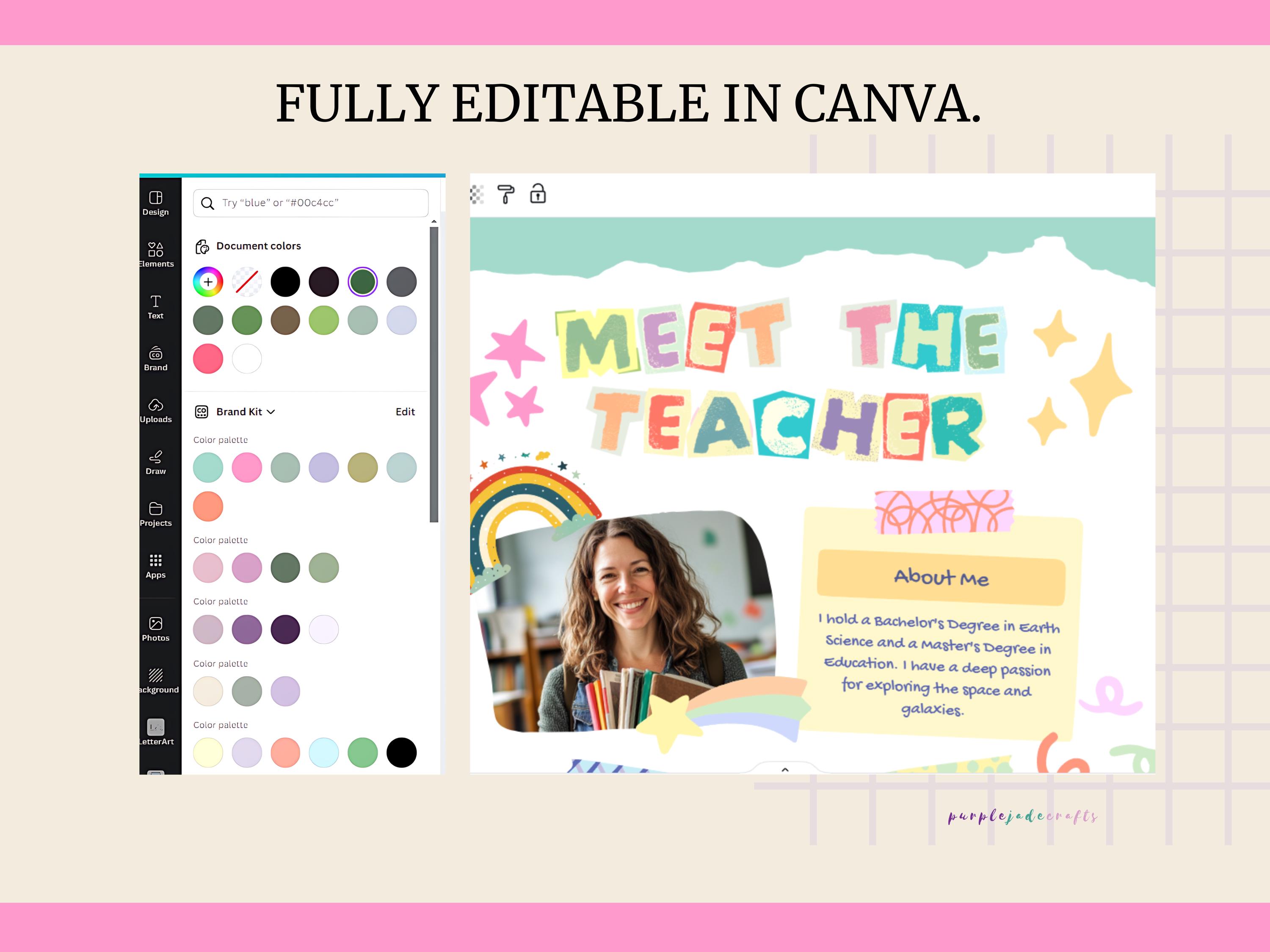 Meet the Teacher Template Pastel Theme Classroom Newsletter Editable ...