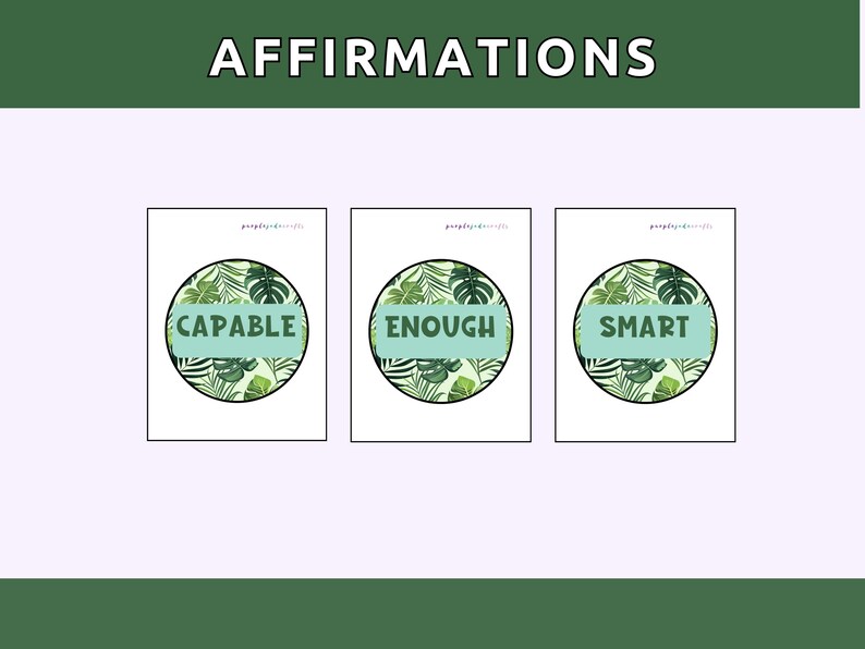 Affirmation Station Classroom Decor Jungle Safari Theme Positive ...