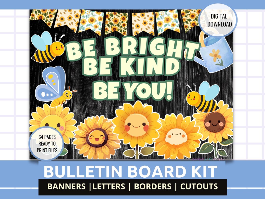 Sunflower Bulletin Board Kit Back to School Bulletin Board Decor ...