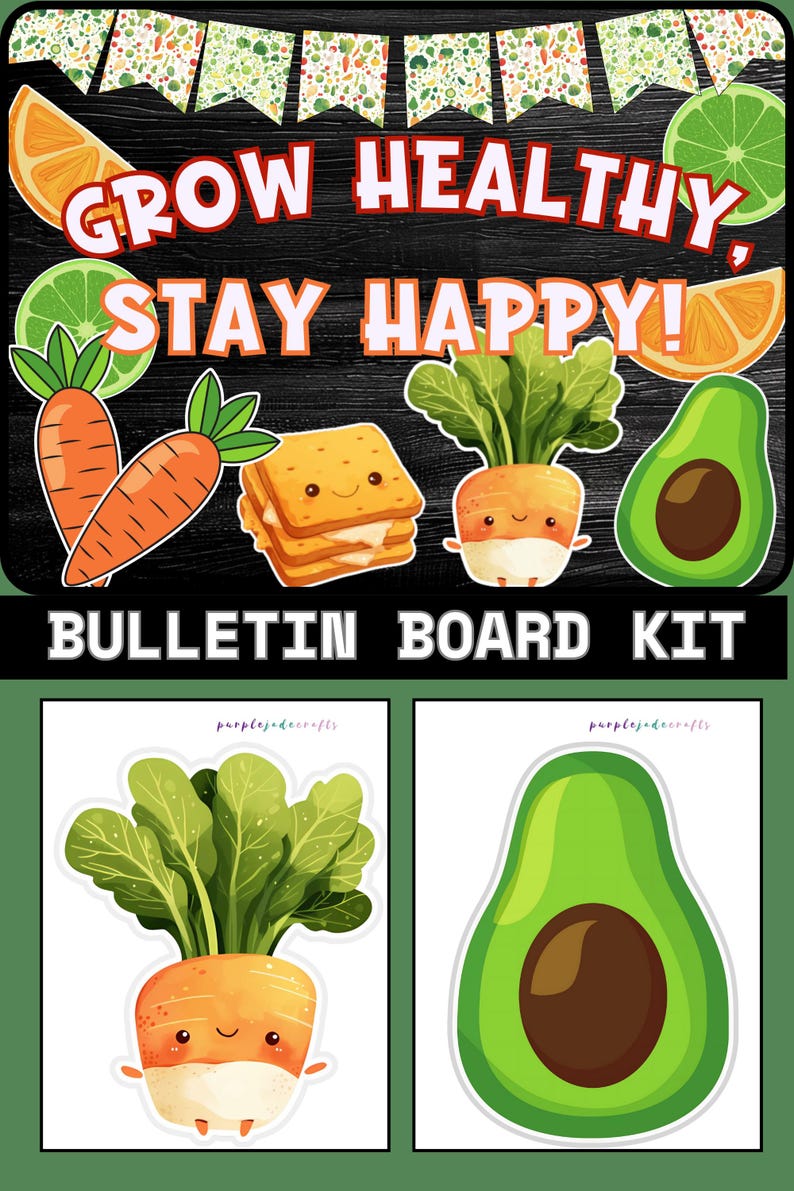 Nutrition Month Bulletin Board Lunch Room Bulletin Board Kit Nutrition ...