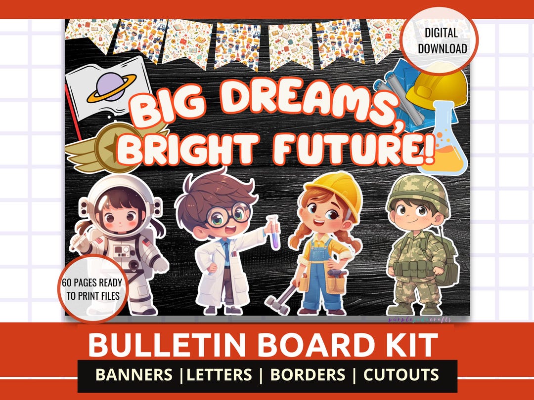 Children's Job Occupation Bulletin Board Set Future World Changers ...