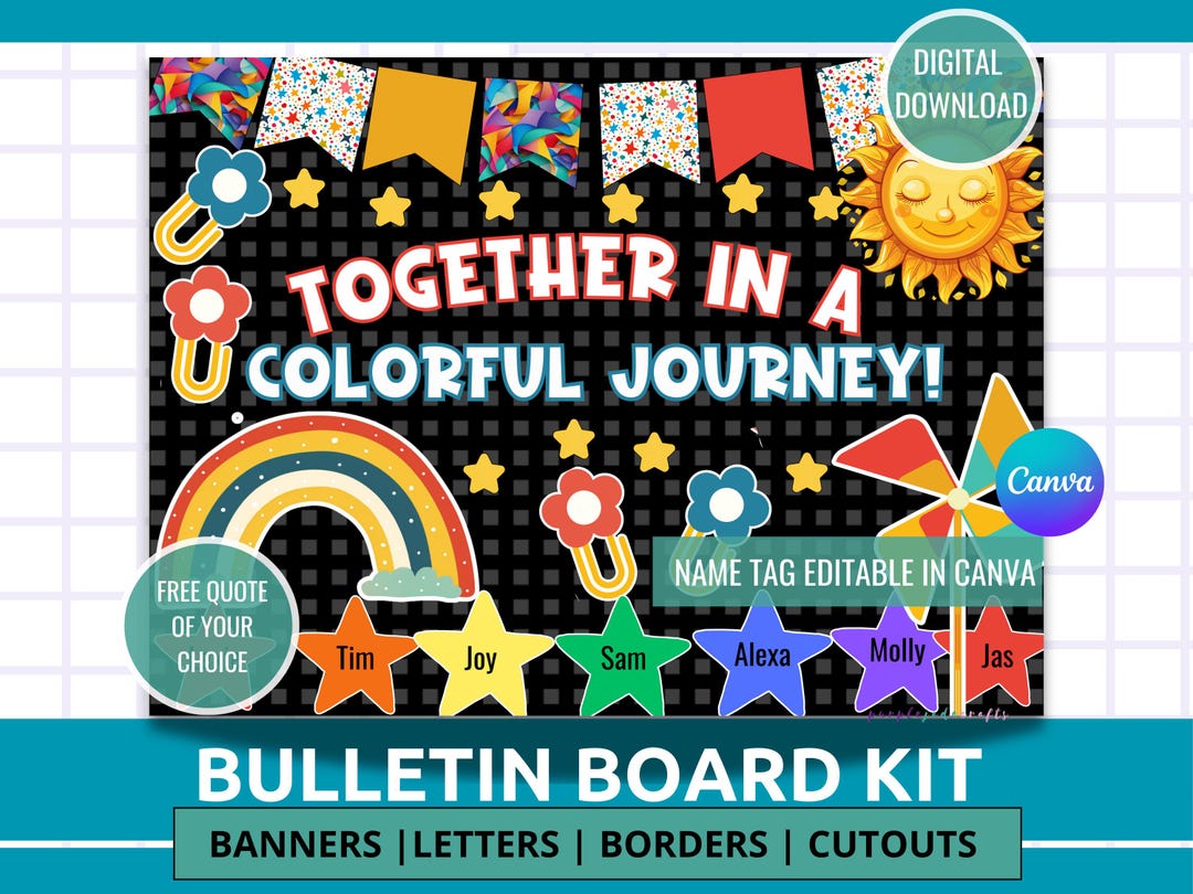 Daycare Bulletin Board Bright Rainbow Theme Classroom Decor Kit ...