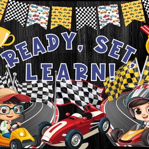 Race Car Theme Bulletin Board Kit Elementary Preschool Back to School ...