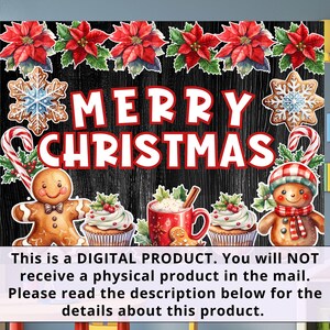 Christmas Bulletin Board Kit Gingerbread Theme Holiday Season Bulletin ...