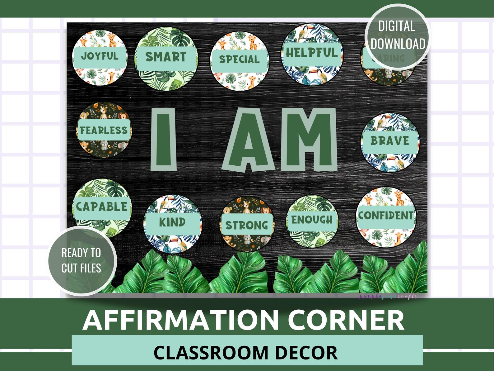 Affirmation Station Classroom Decor Jungle Safari Theme Positive ...