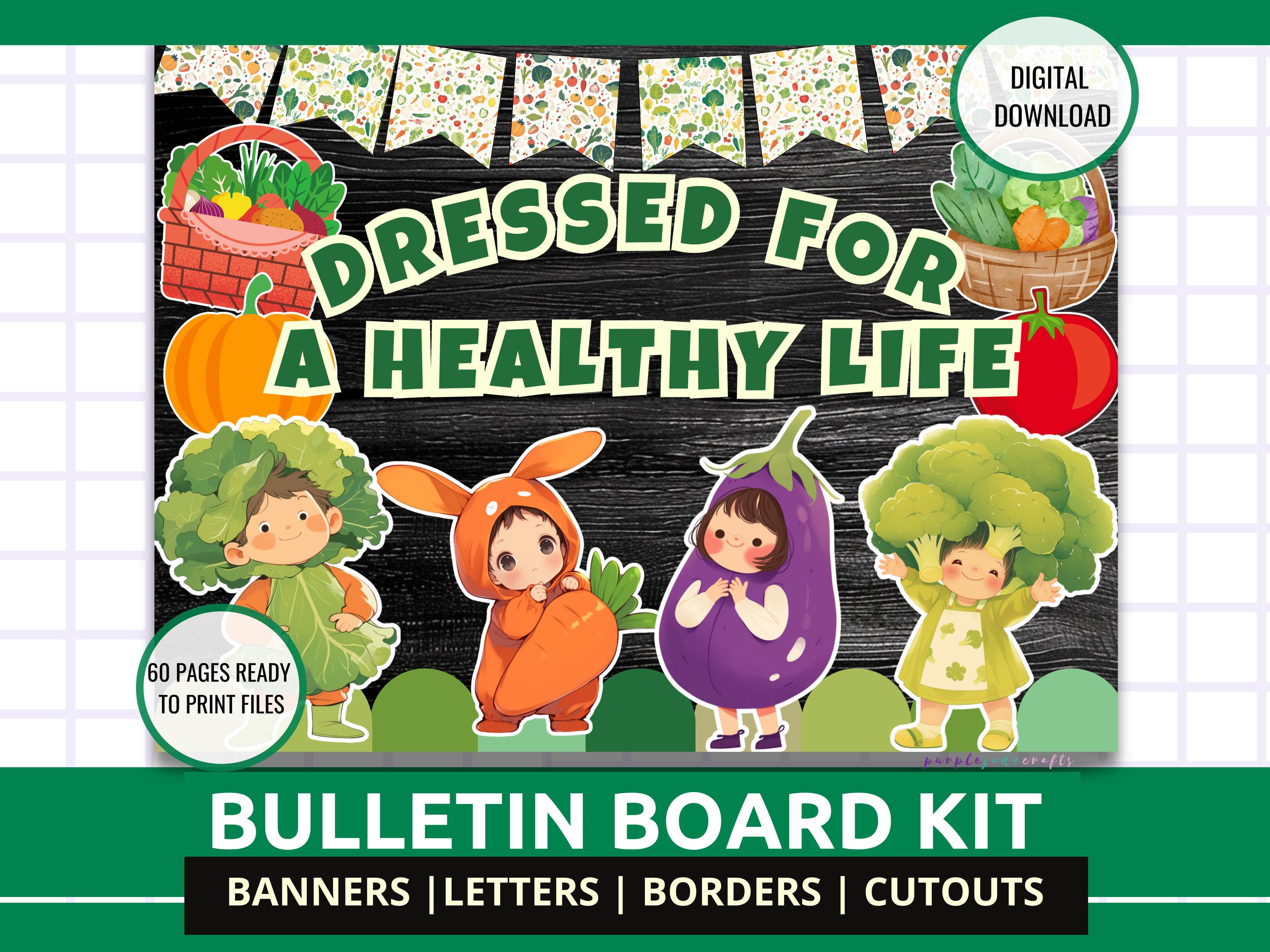 Bulletin Board Kit Nutrition Month Classroom Decor Printable Healthy ...