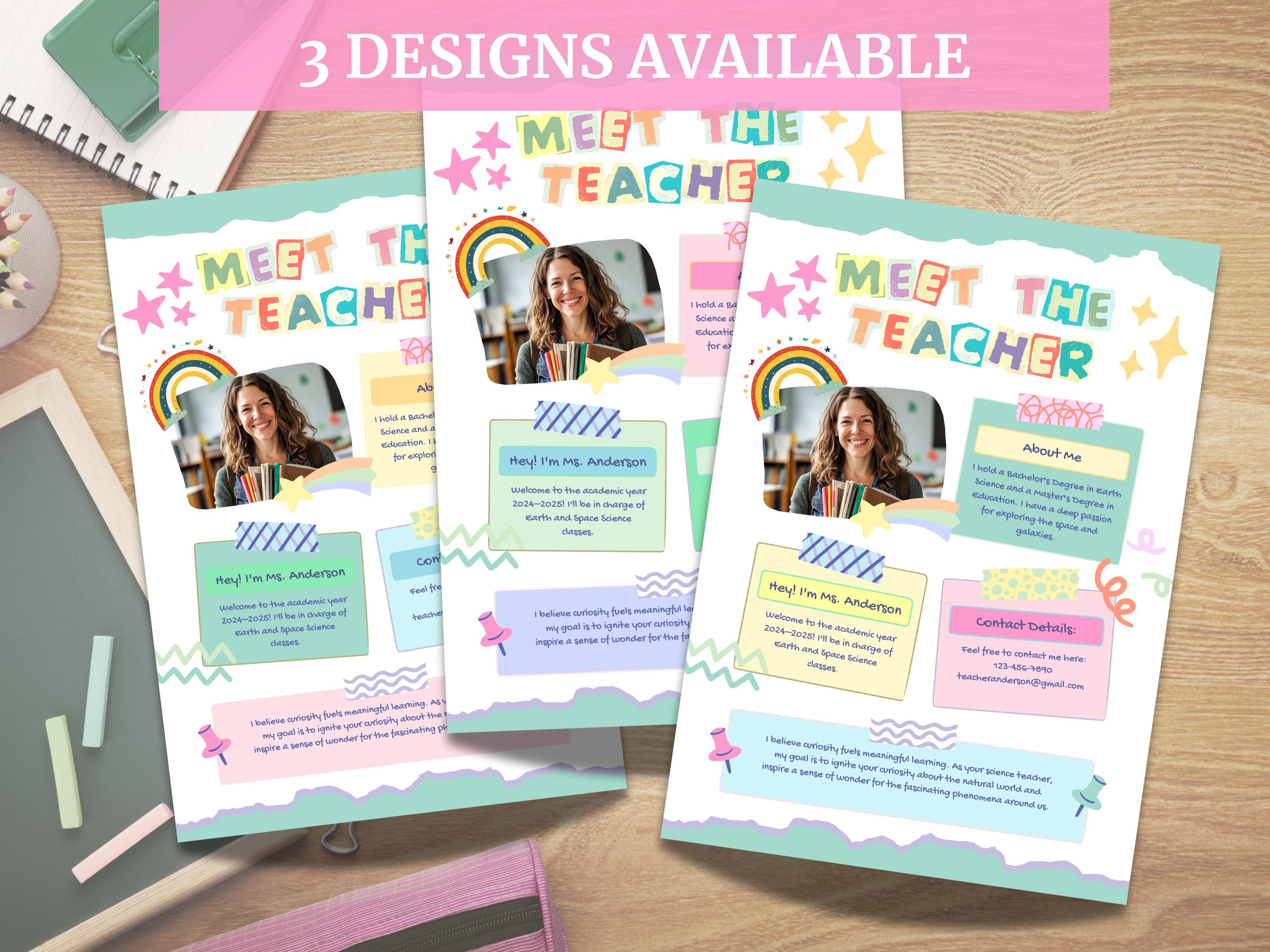 Meet the Teacher Template Pastel Theme Classroom Newsletter Editable ...