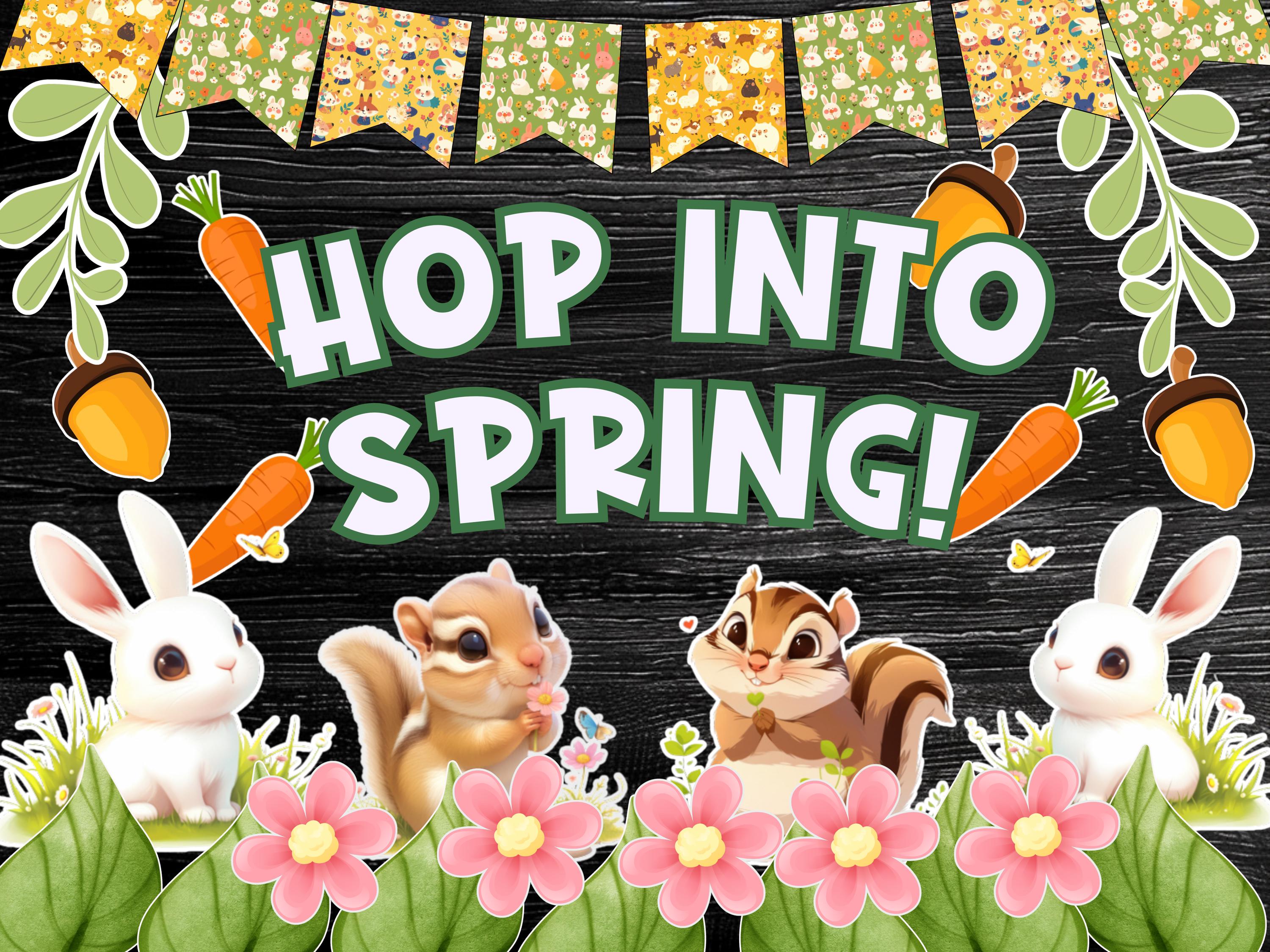 Spring Bulletin Board Kit With Bunny Theme Seasonal Classroom Decor ...