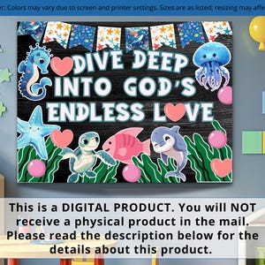 Christian Bulletin Board Printable, Ocean Bulletin Board, Bible Verse ...