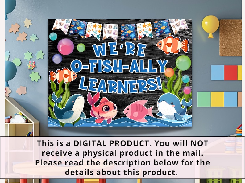 Under the Sea Fish Bulletin Board Kit Ocean Themed Decor Colorful Fishy ...