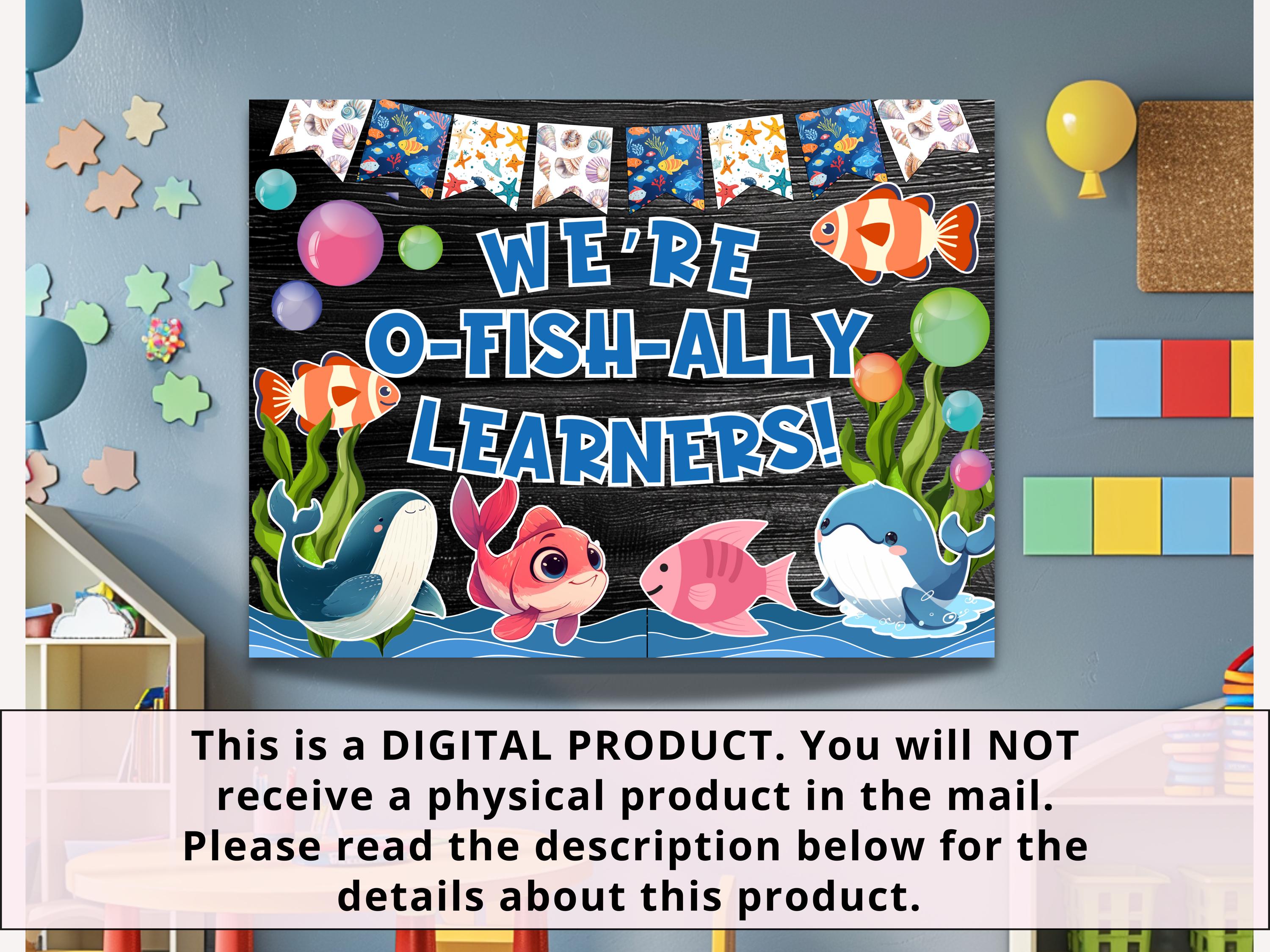 Under the Sea Fish Bulletin Board Kit Ocean Themed Decor Colorful Fishy ...
