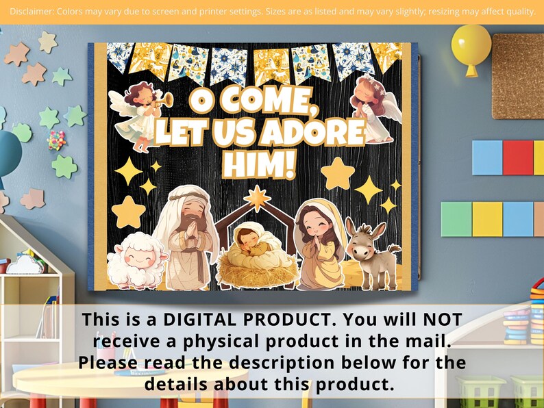 Christmas Bulletin Board Kit, Christian Classroom Decor, Nativity ...