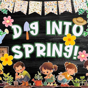 Spring Bulletin Board Kit Garden Theme Classroom Decor Set Perfect for ...