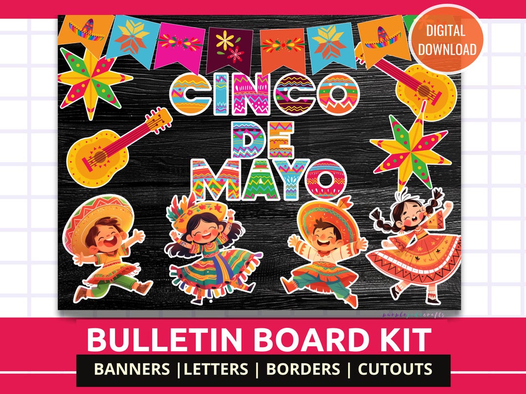 Cinco De Mayo Bulletin Board Kit Fiesta Classroom Decor Bulletin Board ...