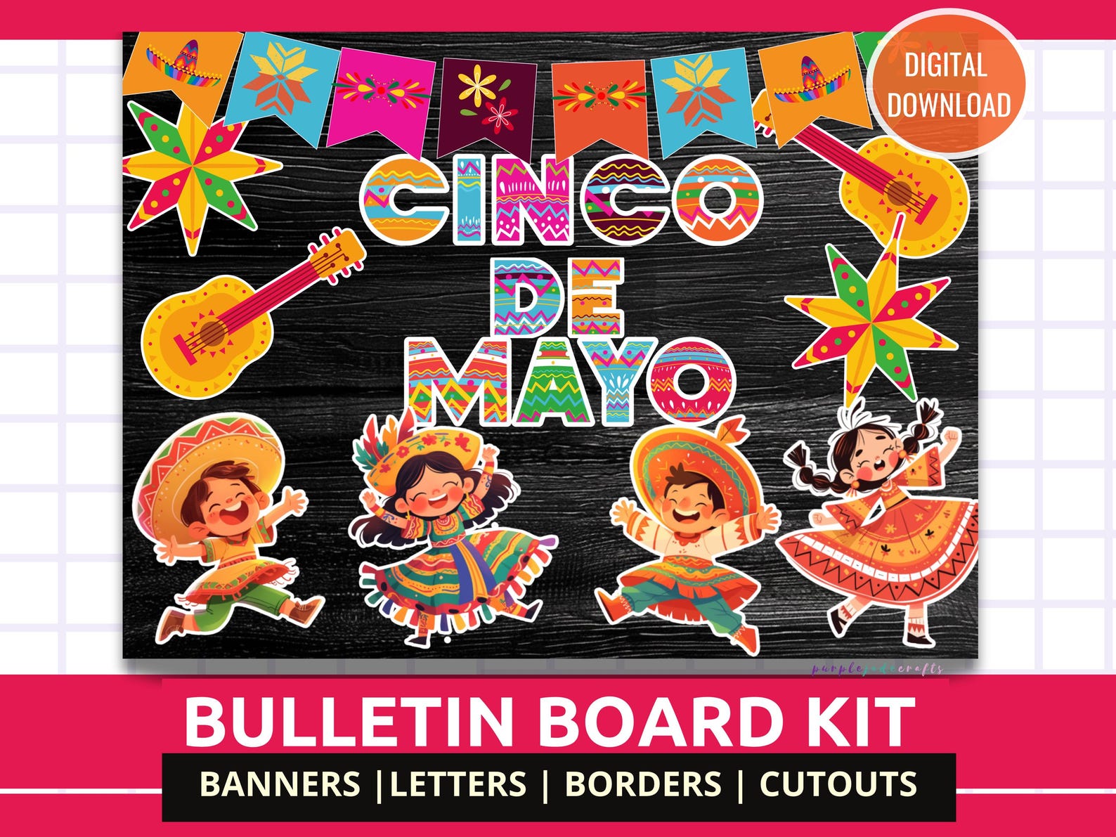 Cinco De Mayo Bulletin Board Kit Fiesta Classroom Decor Bulletin Board ...