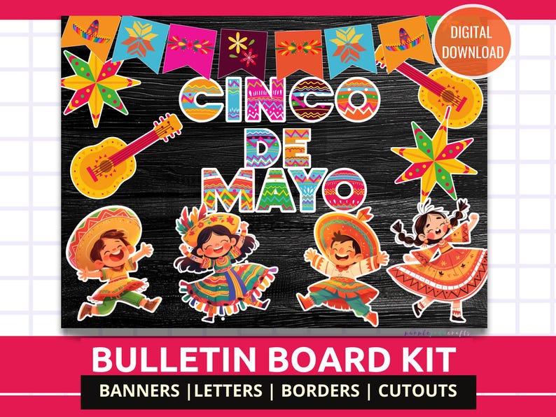 Cinco De Mayo Bulletin Board Kit Fiesta Classroom Decor Bulletin Board ...