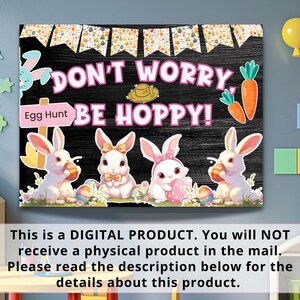 Easter Egg Hunt Decor Bunny Theme Bulletin Board Kit Spring Bulletin ...