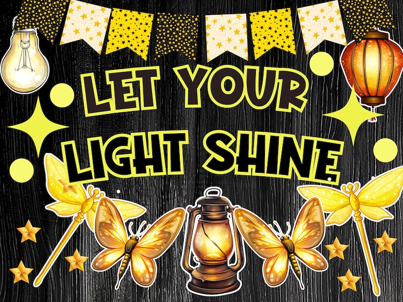 Bulletin Board Kit Light Shine Theme Classroom Bulletin Board Decor Set ...