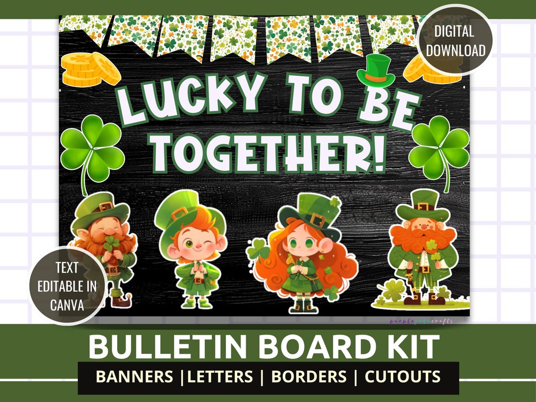 Saint Patrick's Day Bulletin Board Kit Leprechaun Bulletin Board March ...
