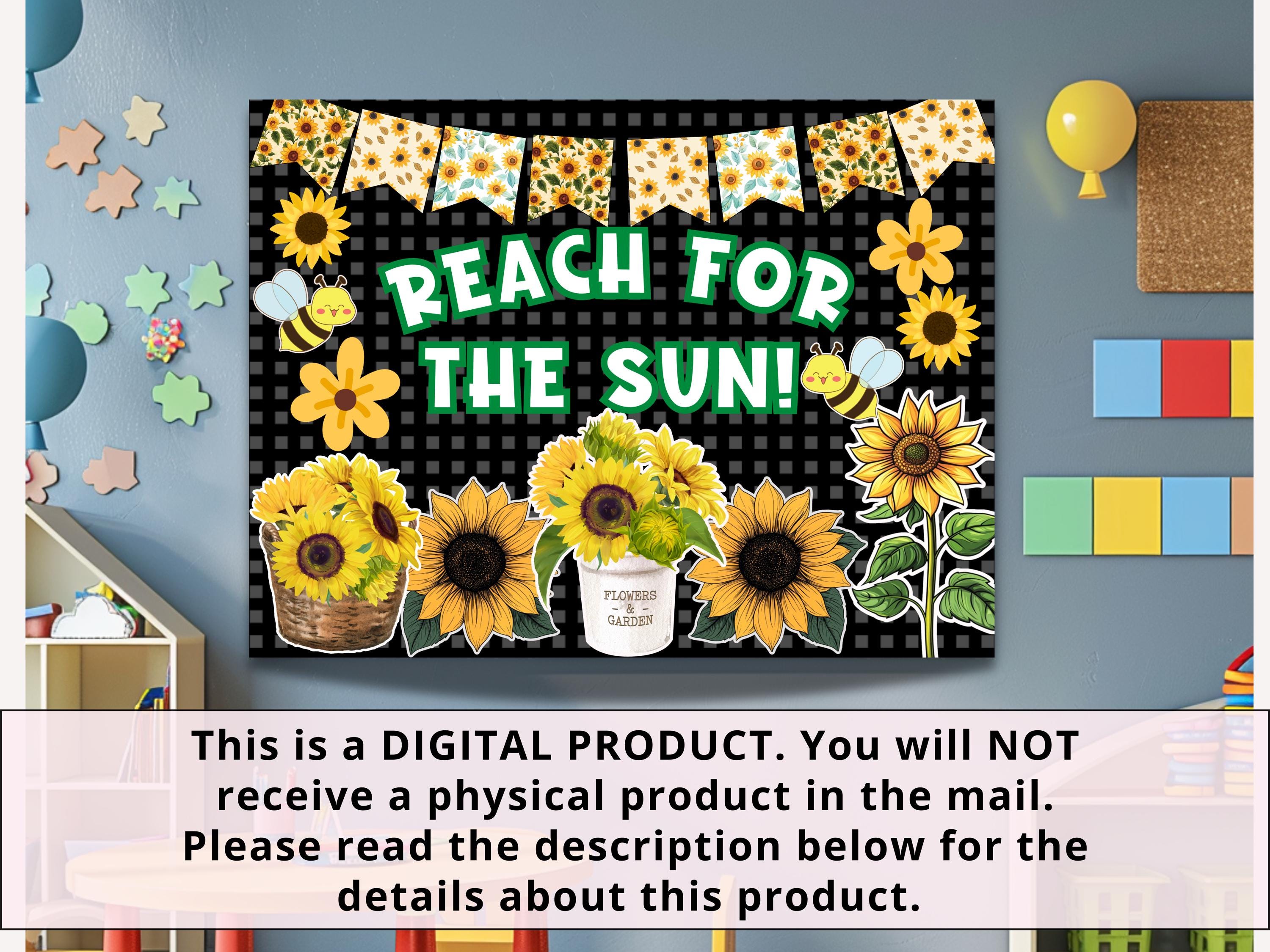 Sunflower Themed Bulletin Board Kit Classroom Bulletin Board Decor Set ...