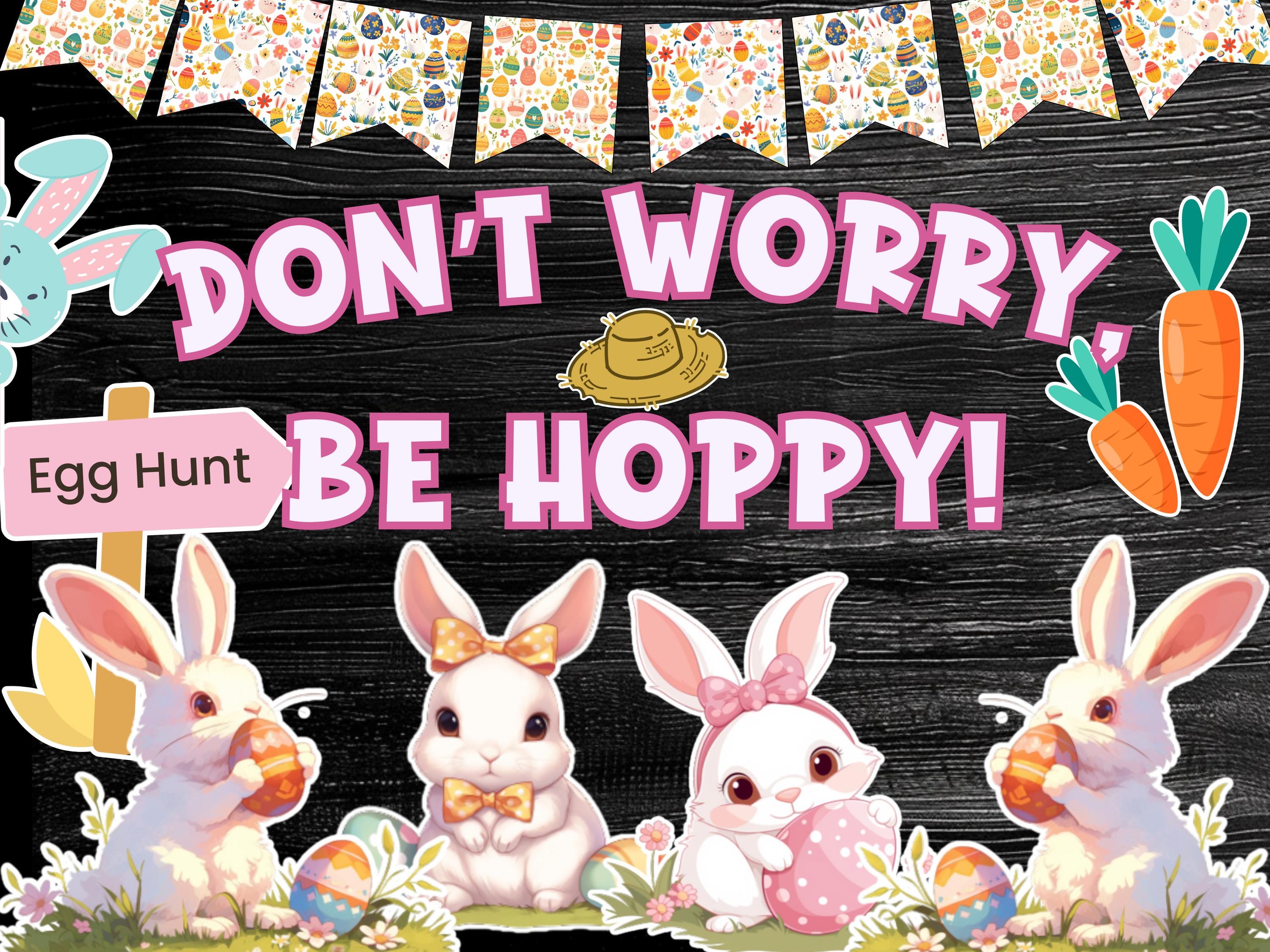 Easter Egg Hunt Decor Bunny Theme Bulletin Board Kit Spring Bulletin ...