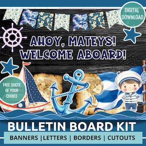Classroom Bulletin Board Back to School Decor Nautical Theme Welcome ...
