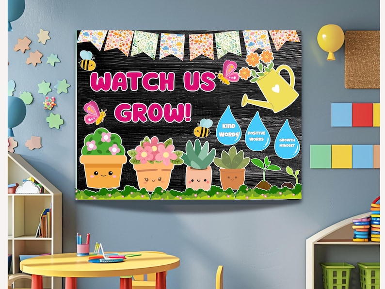 Growth Mindset Bulletin Board Classroom Decor Watch Us Grow Bulletin ...