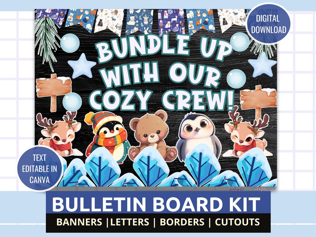 Winter Bulletin Board Kit Holiday Season Theme Easy Classroom Decor ...