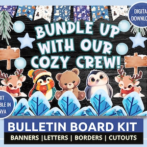 Winter Bulletin Board Kit Holiday Season Theme Easy Classroom Decor ...