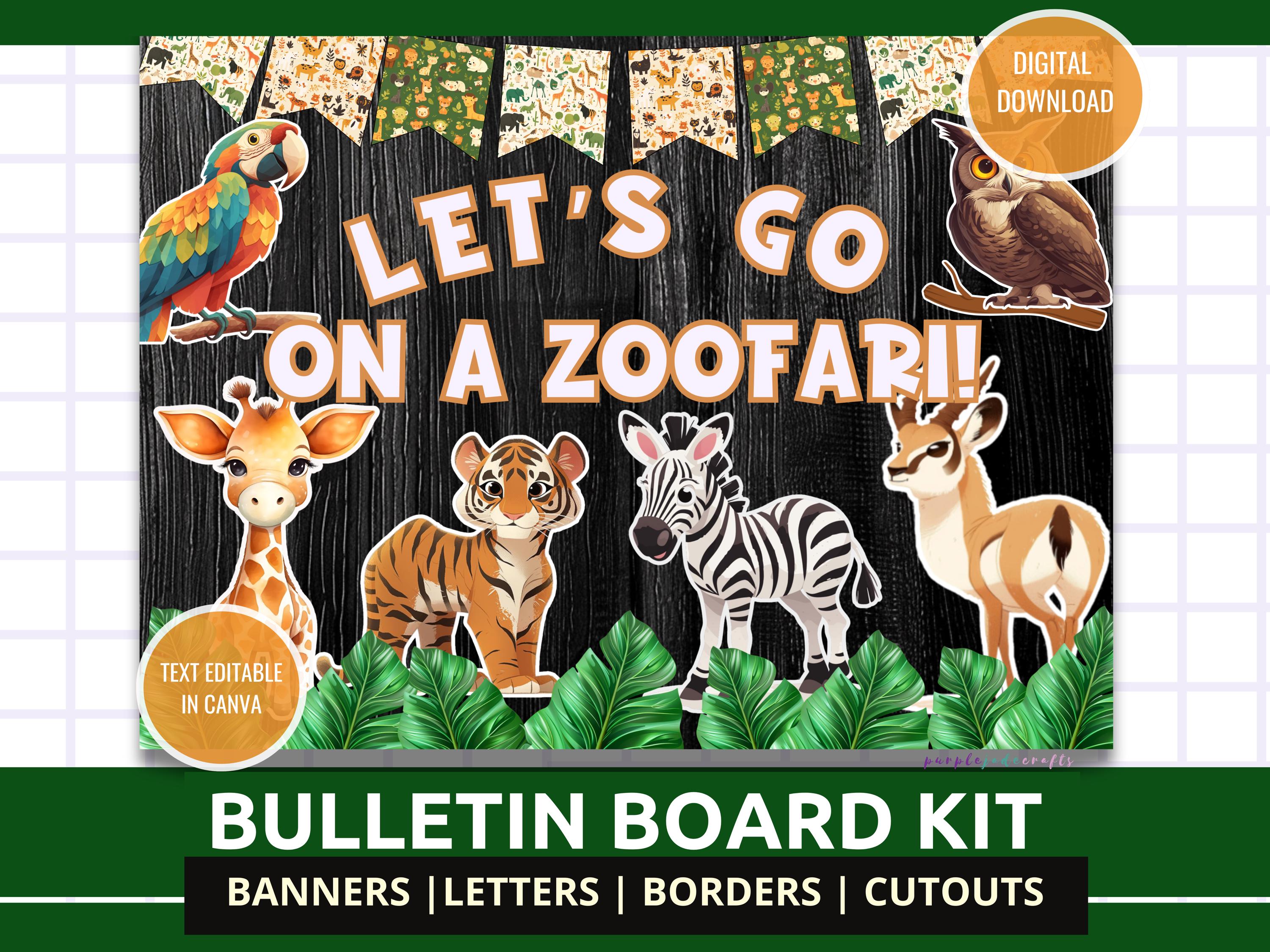 Safari Jungle Bulletin Board Kit: Classroom Decor (digital Download) - Etsy