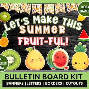 Summer Bulletin Board Kit Summer Fruits Theme Classroom Decoration End ...