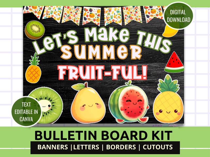 Summer Bulletin Board Kit Summer Fruits Theme Classroom Decoration End ...