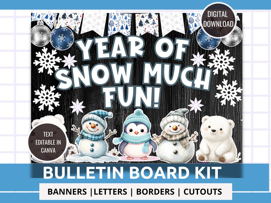 New Year Bulletin Board Kit Winter Wonderland Bulletin Seasonal ...