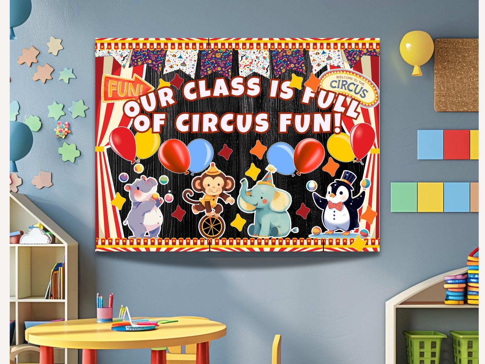 Circus Bulletin Board Kit Colorful Carnival Theme Design Fun Classroom ...