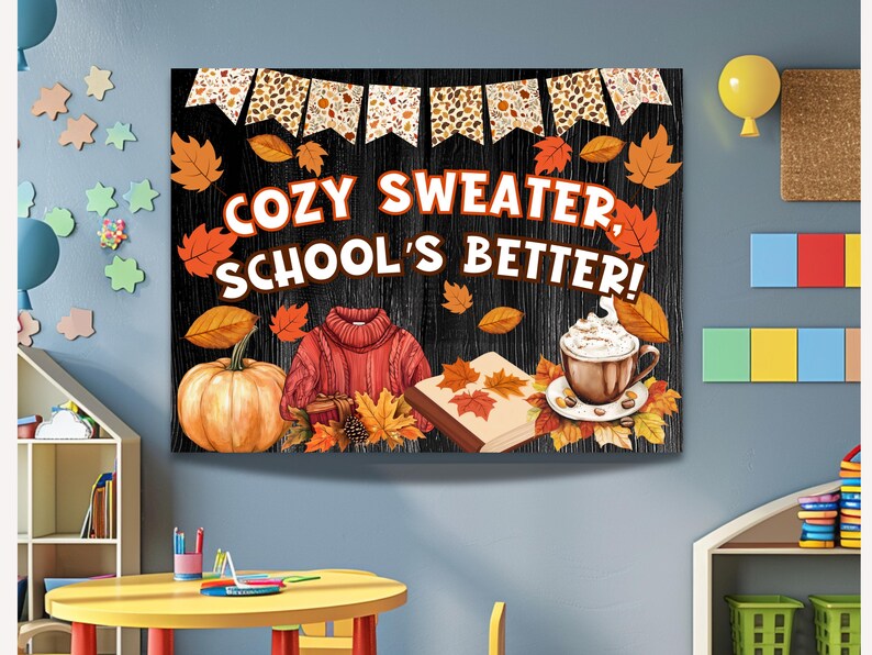 Autumn Cozy Weather Bulletin Board Kit September Bulletin Board Ideas ...