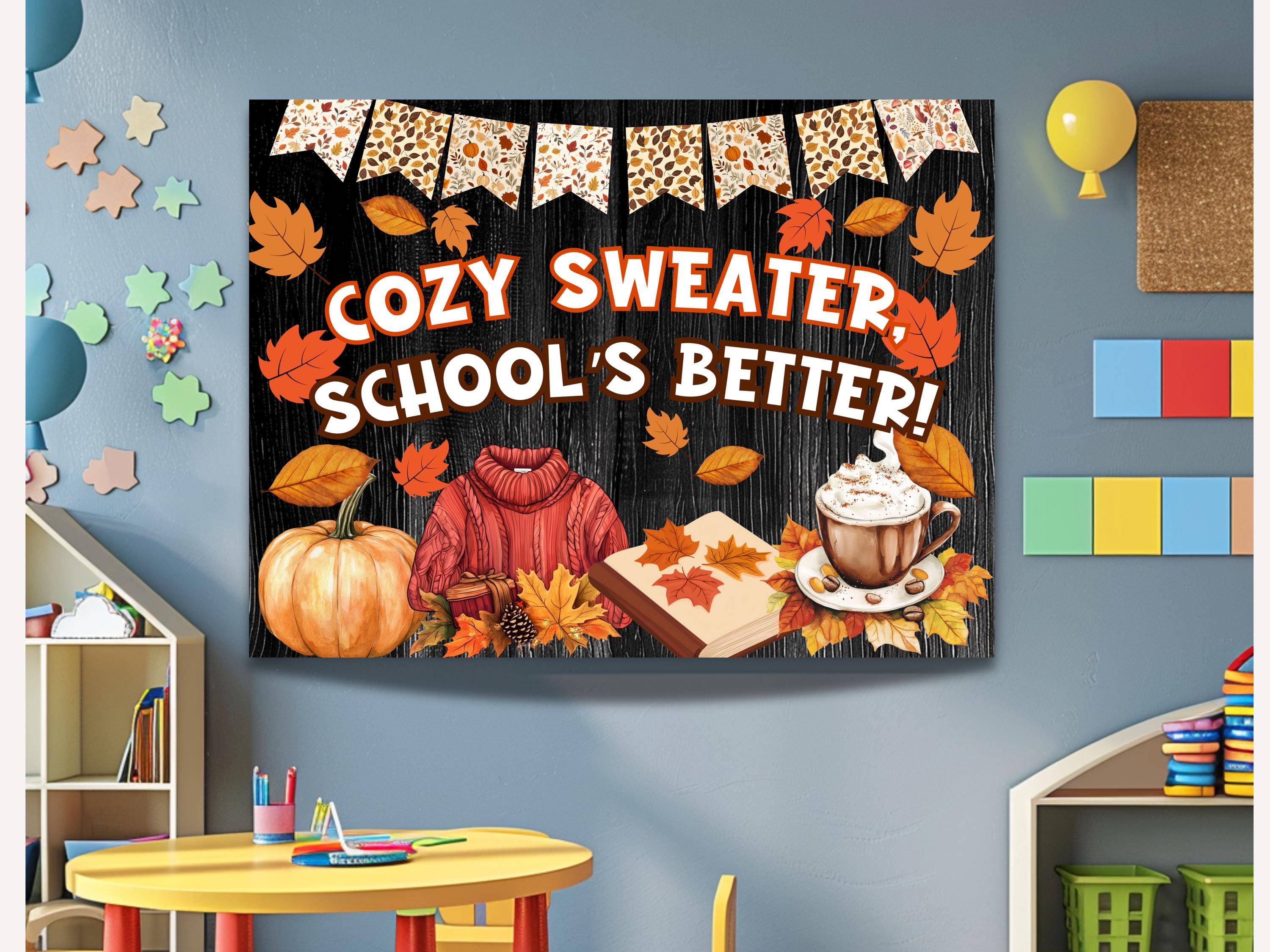 Autumn Cozy Weather Bulletin Board Kit September Bulletin Board Ideas ...