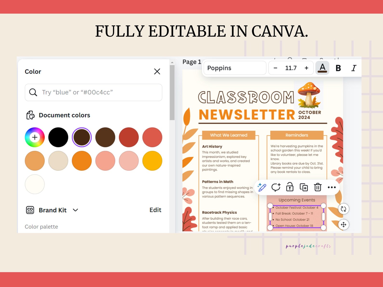 Classroom Newsletter Template Autumn Theme Classroom Newsletter ...