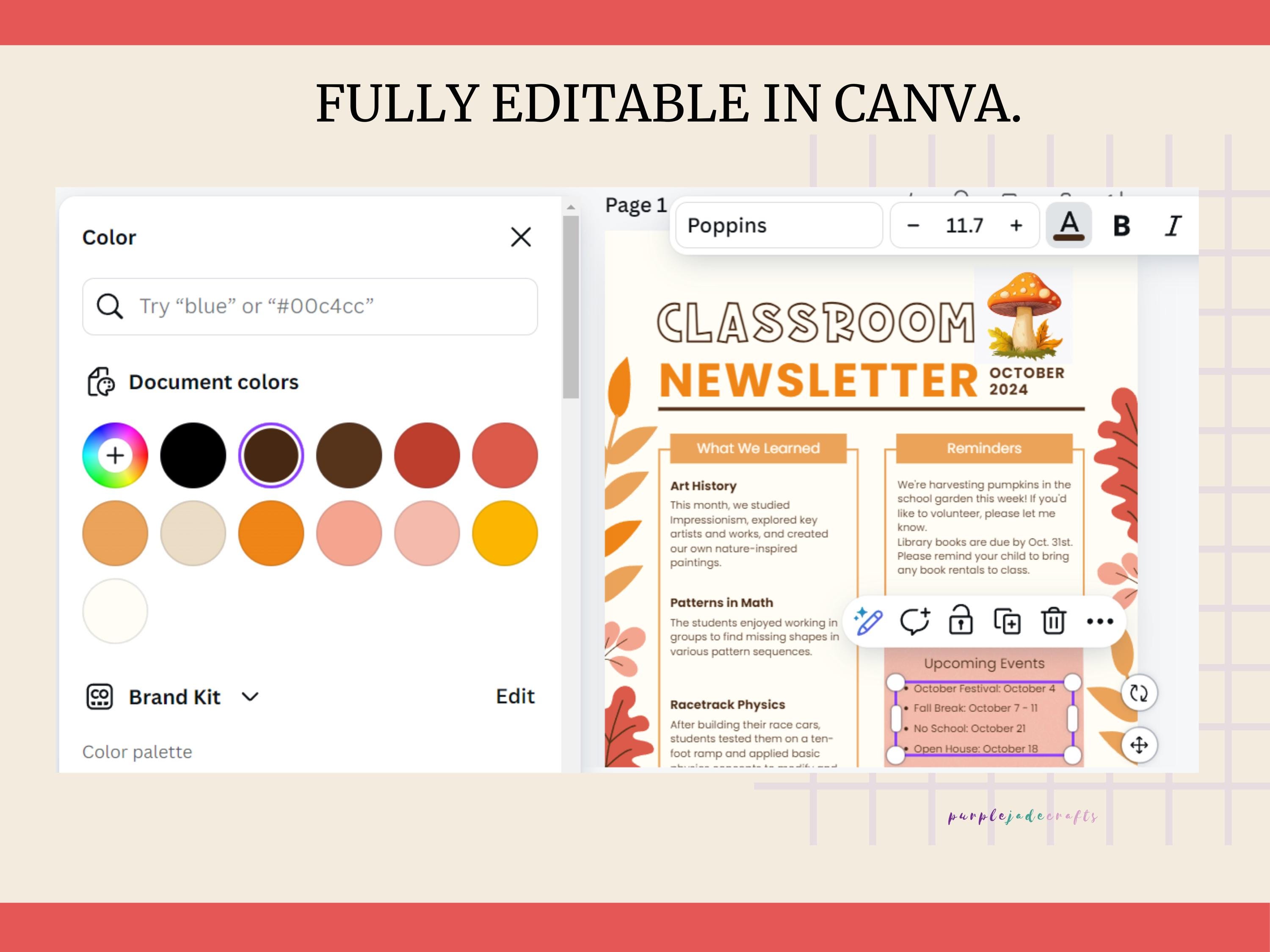 Classroom Newsletter Template Autumn Theme Classroom Newsletter ...