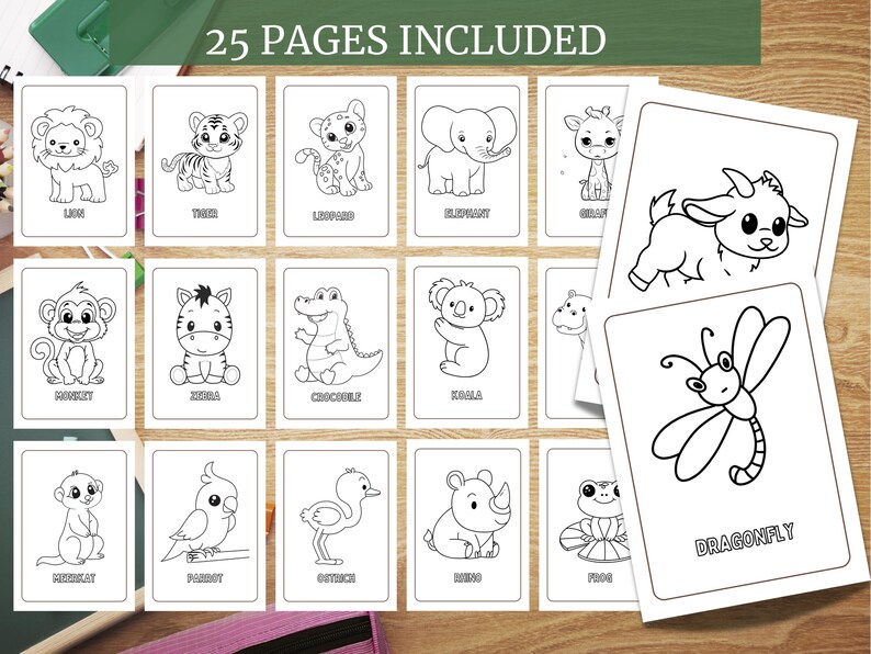 Safari Toddler Busy Book Printable Coloring Pages for Kids Educational ...