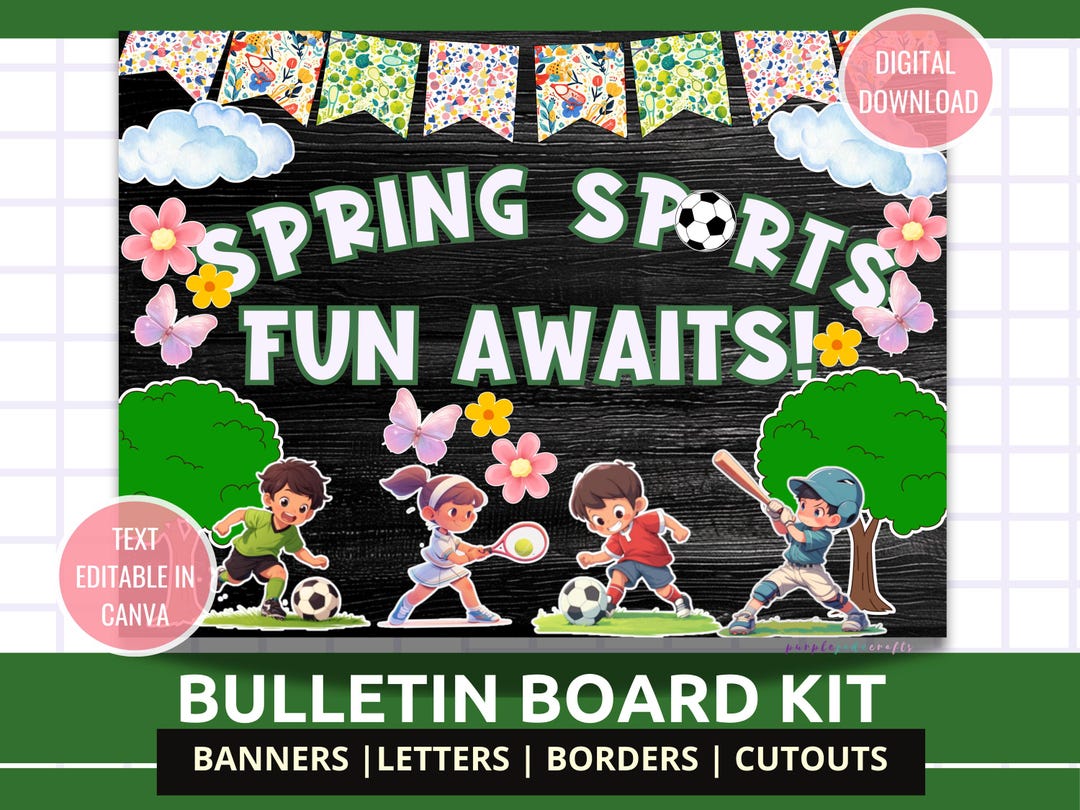 Spring Sports Bulletin Board Kit: Classroom Decor (digital Download) - Etsy
